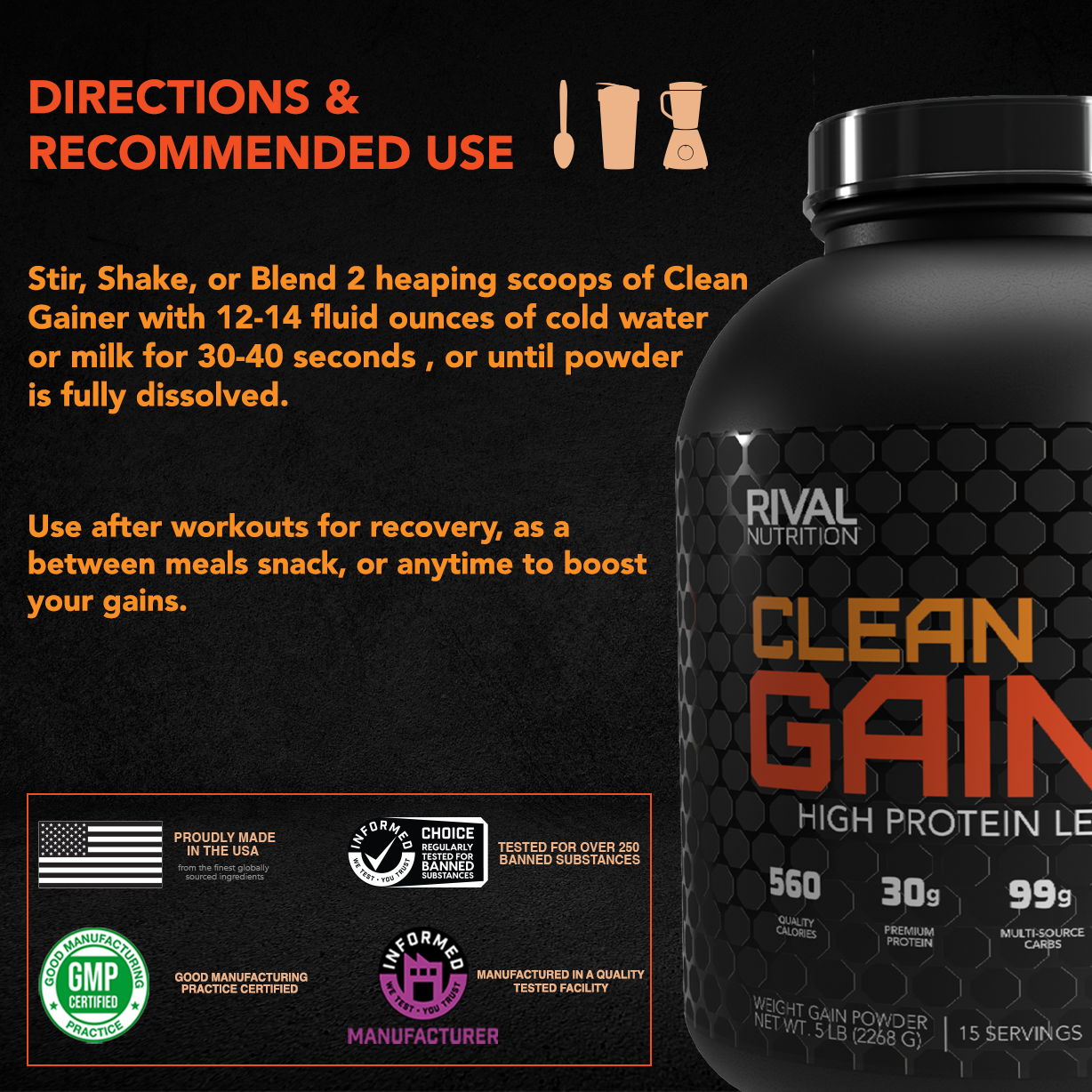 Clean Gainer - Rival Nutrition - Canada