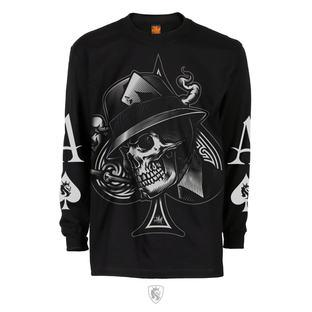 "Ace Of Spade" Mens Long Sleeve Tee by OGABEL