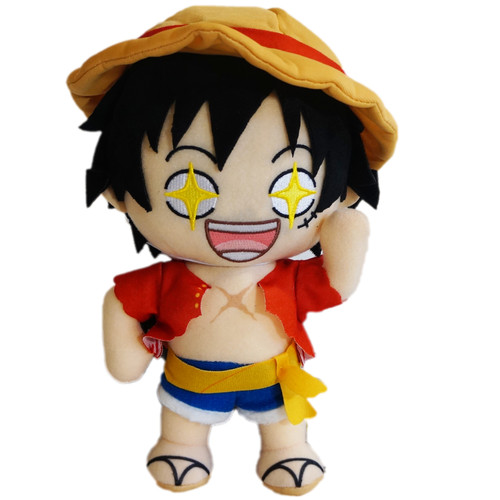 One Piece: Monkey D. Luffy Change Face Plush 8" H - Circle Red