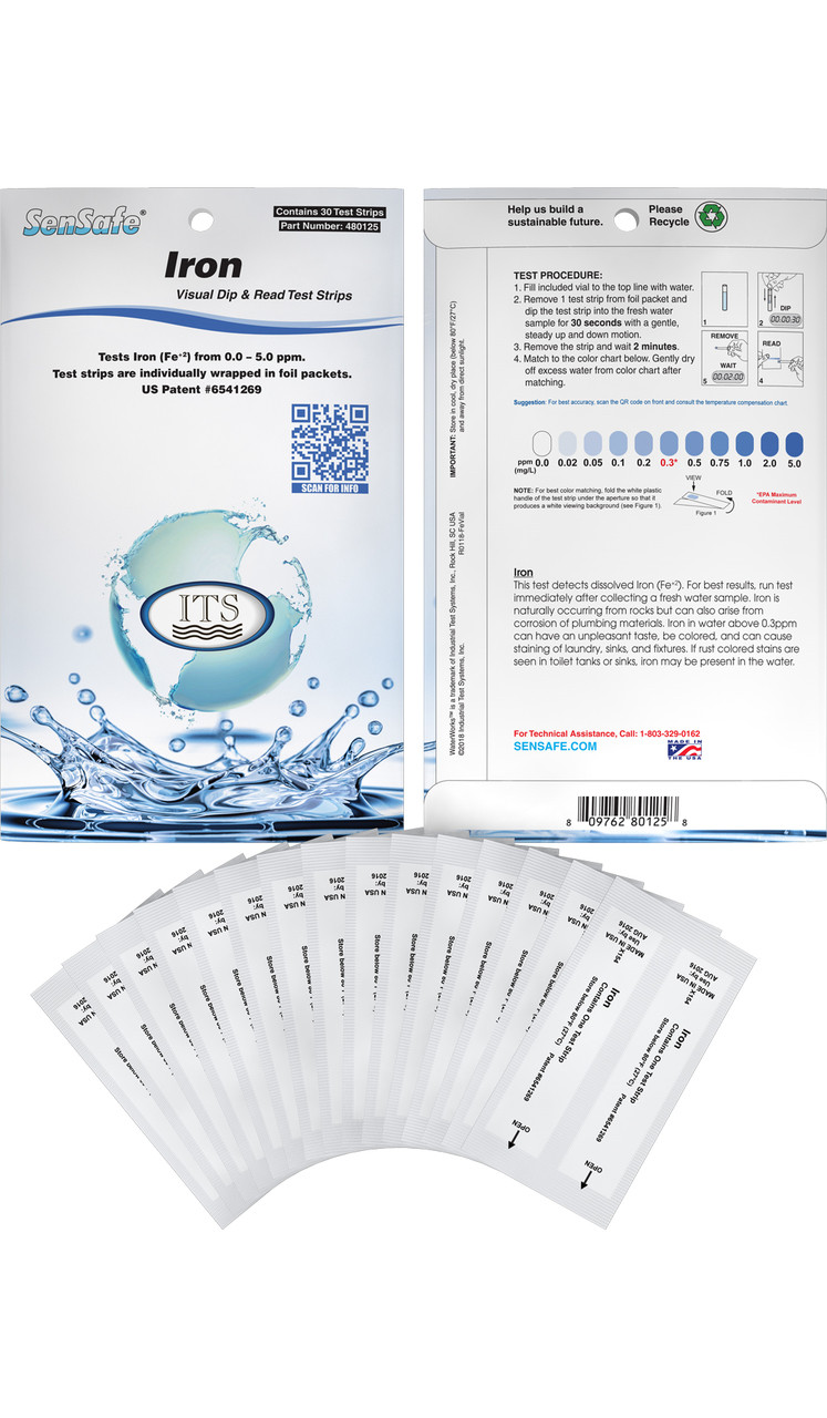 SenSafe® Iron Check, (Fe+2) Test Strips (Pocket Packs) | Industrial ...