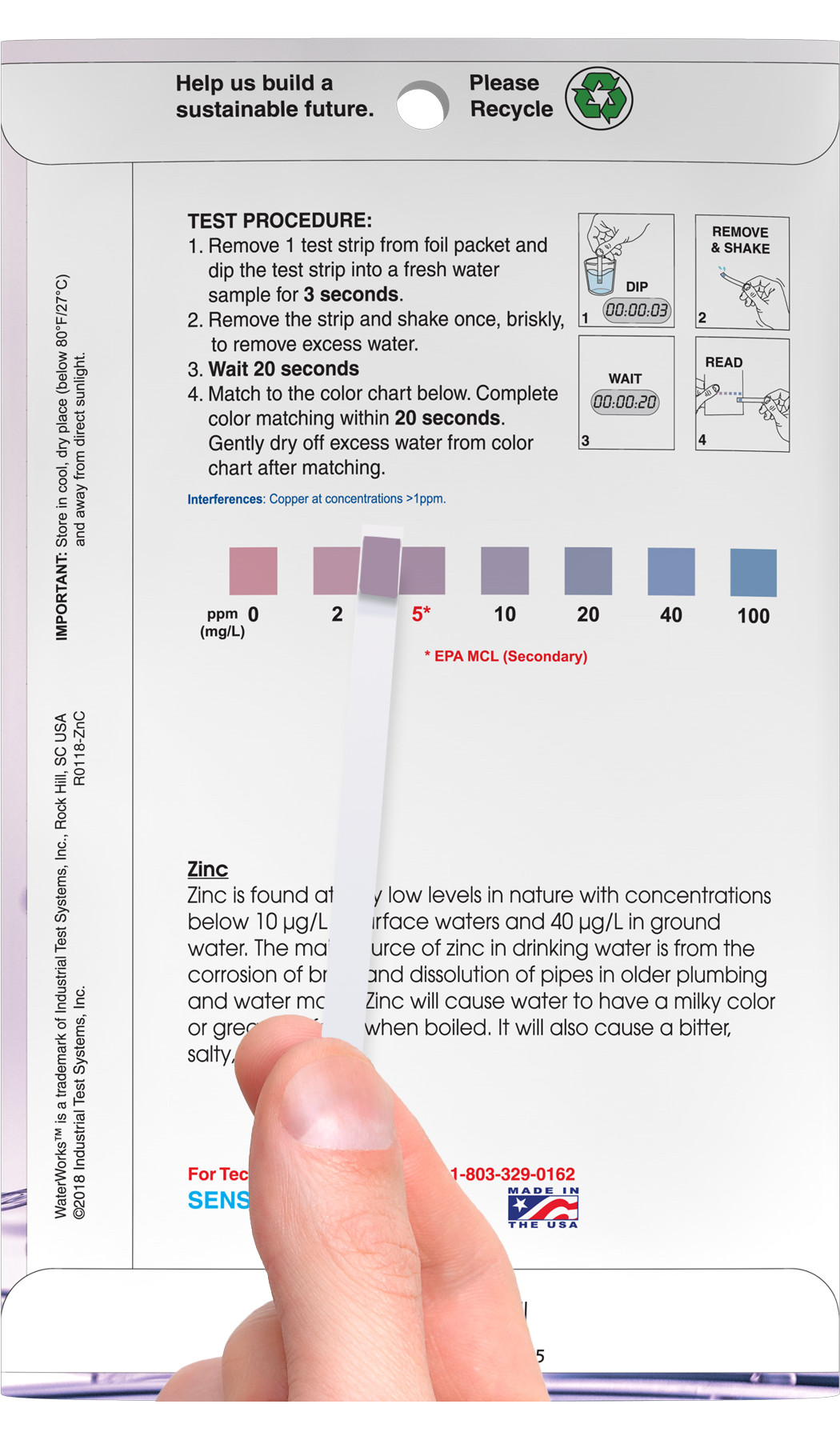 WaterWorks™ Zinc - FOIL PACKETS | Visual Test Strips | Industrial Test ...