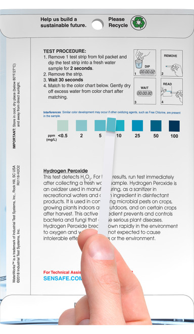 WaterWorks™ Peroxide (H₂O₂) Visual Test Strips (Pocket Packs ...