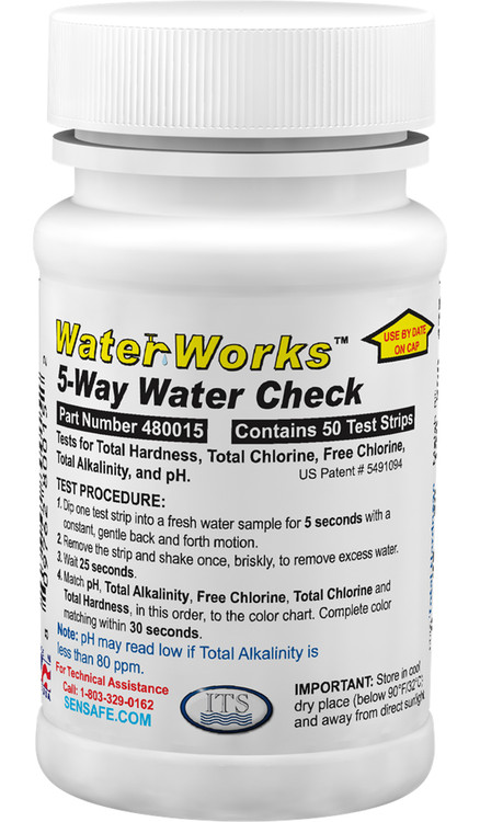 WaterWorks™ 5-WAY Water Check Visual Test Strips | Industrial Test Systems
