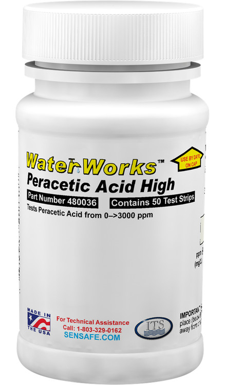 WaterWorks™ Peracetic Acid High Test Strips | Industrial Test Systems