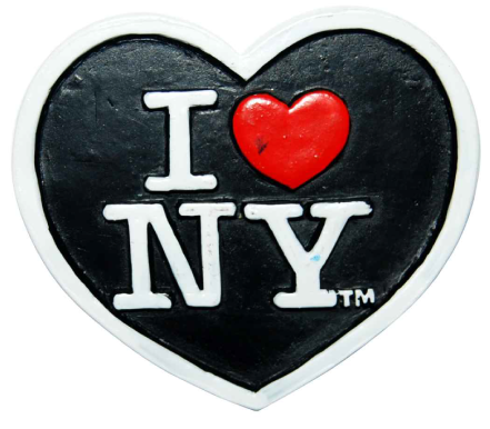 Poly Black Shaped I Love NY Magnet