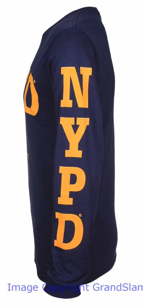 NYPD Full Chest and Sleeve Long Sleeve T-Shirt - Navy