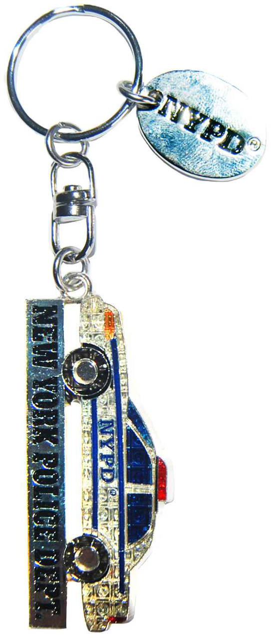 NYPD Police Car Magic Glitter Key Ring with Tag