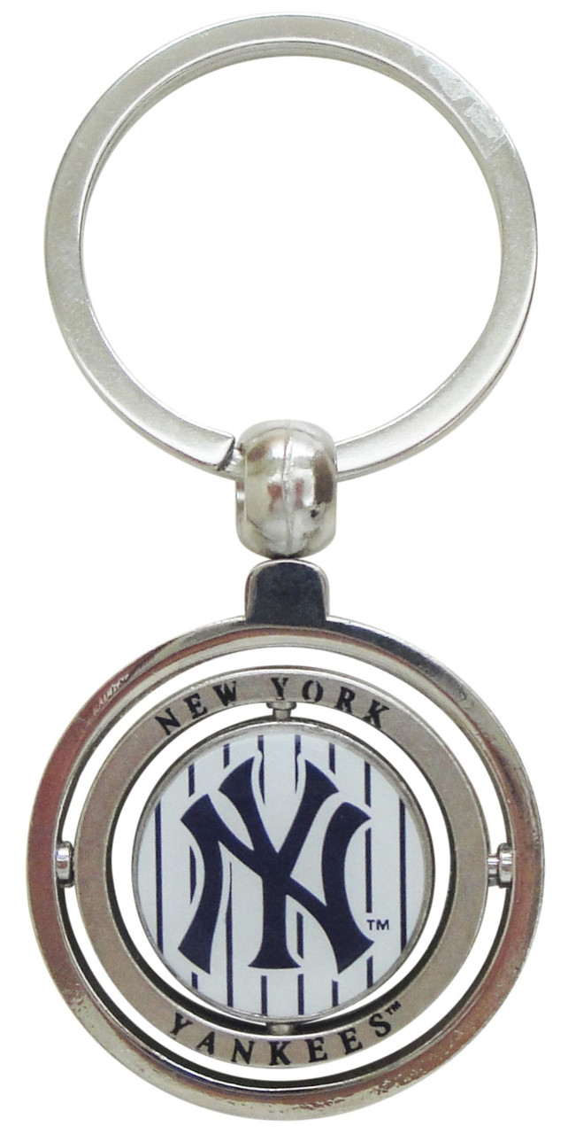 NY Yankees Rotating Keychain - Pinstripe NY logo