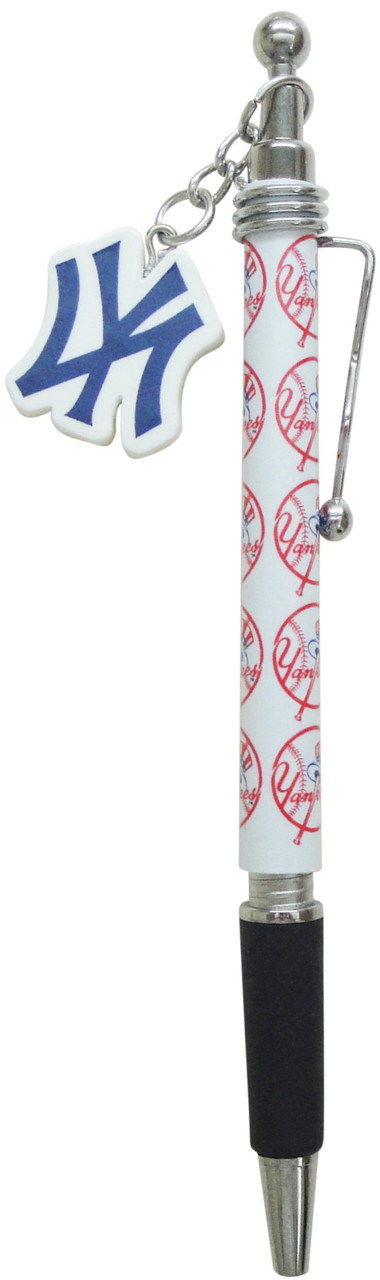 NY Yankees Dangling Logo Charm Pen - White