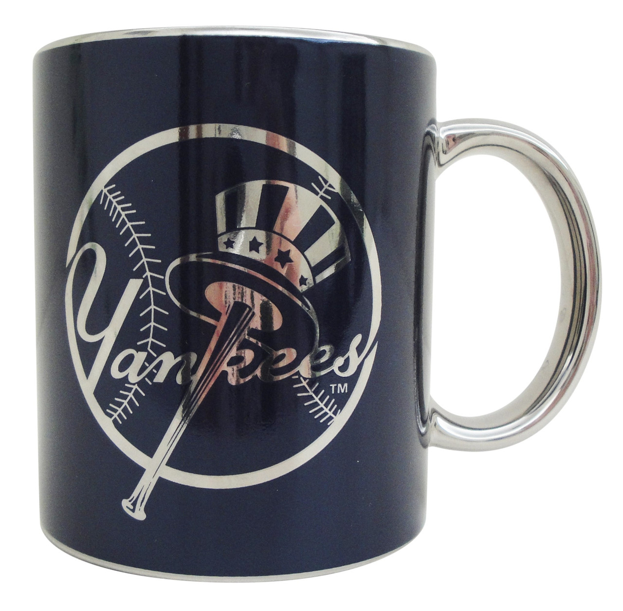 NY Yankees Metallic 11oz Mug - Navy Team Logo