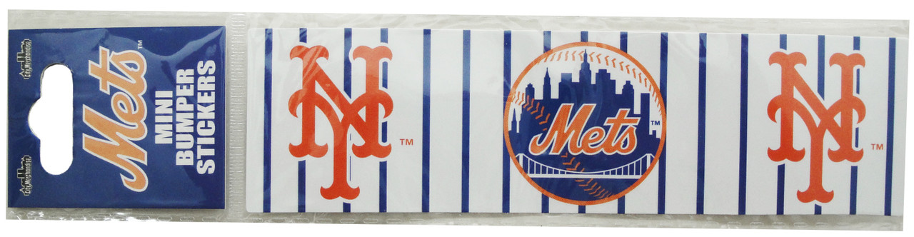 NY Mets Mini Bumper Sticker - Pinstripe