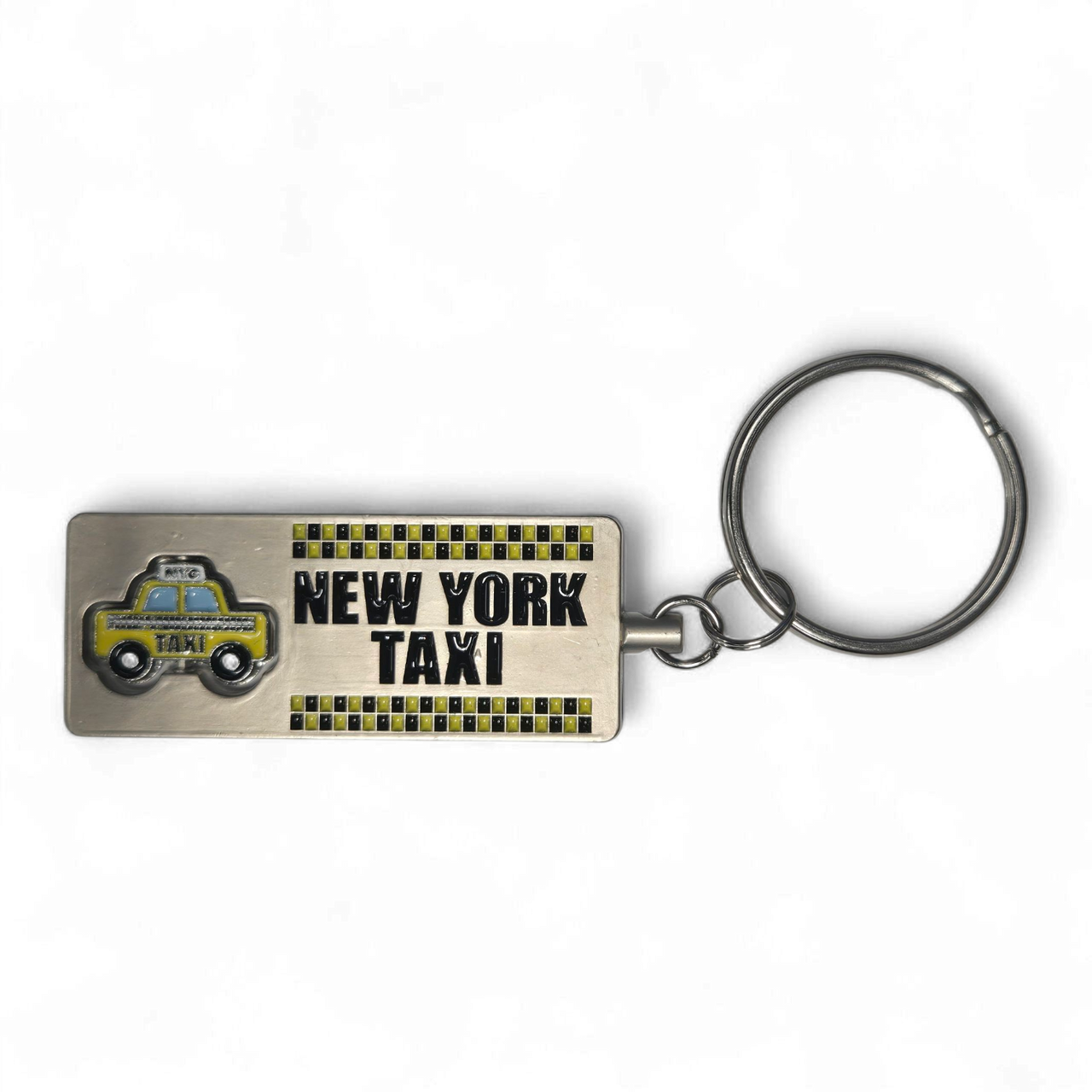 New York Taxi Nameplate with Spinning Logo Keyring
