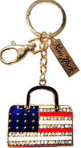 NYPD Police Car Magic Glitter Key Ring with Tag