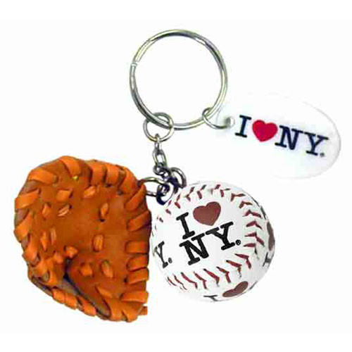 American Flag Baseball Keychain