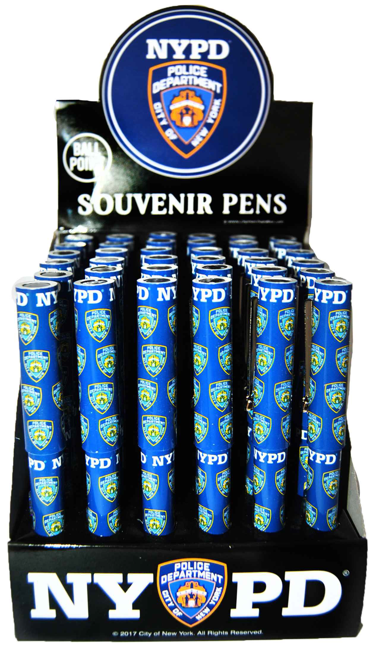 NYPD Shields Printed Blue Pens