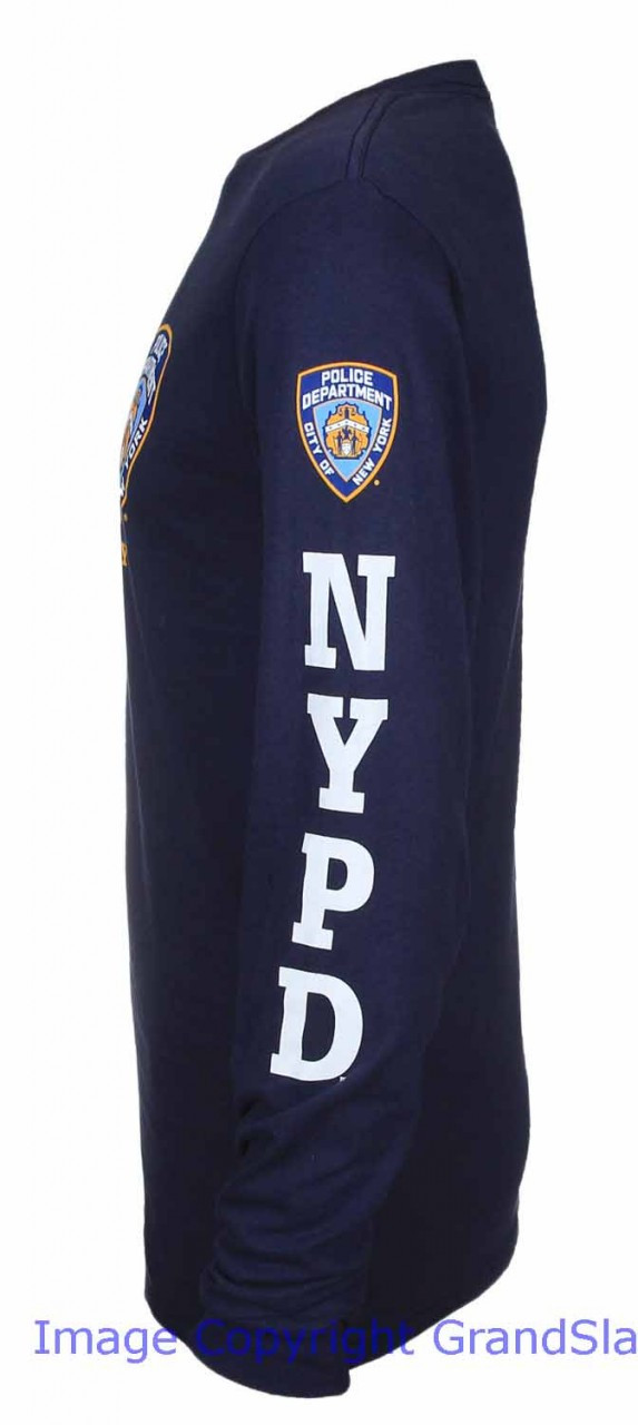 NYPD Patch and Sleeve Navy LS Tee