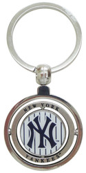 NY Yankees Rotating Keychain - Pinstripe NY logo