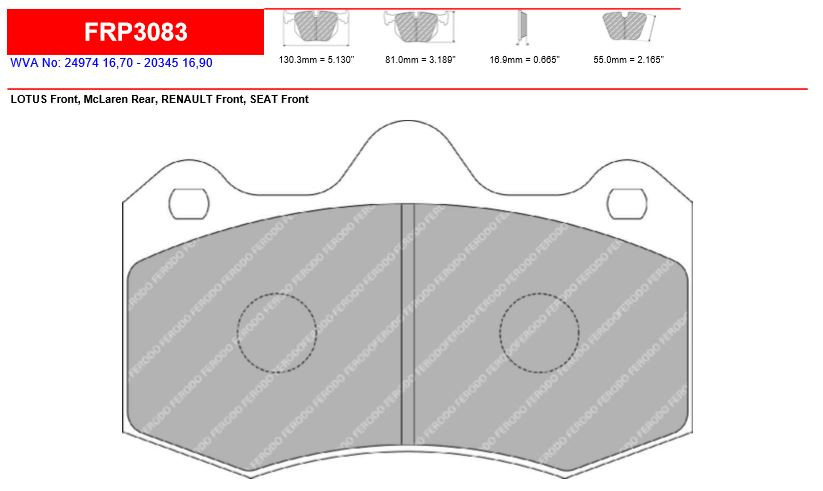 Ferodo DS2500 Front Brake Pad Set (FRP3083H) - Vagbremtechnic