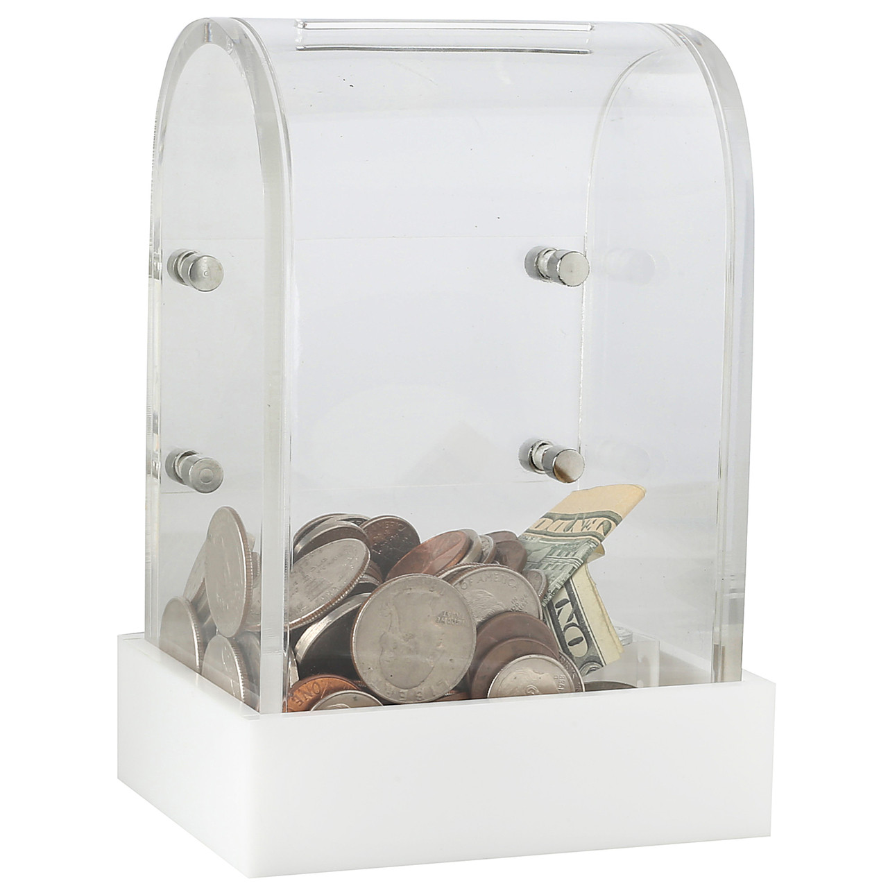 Large Clear Acrylic Mailbox-Style Donation Box with Lock