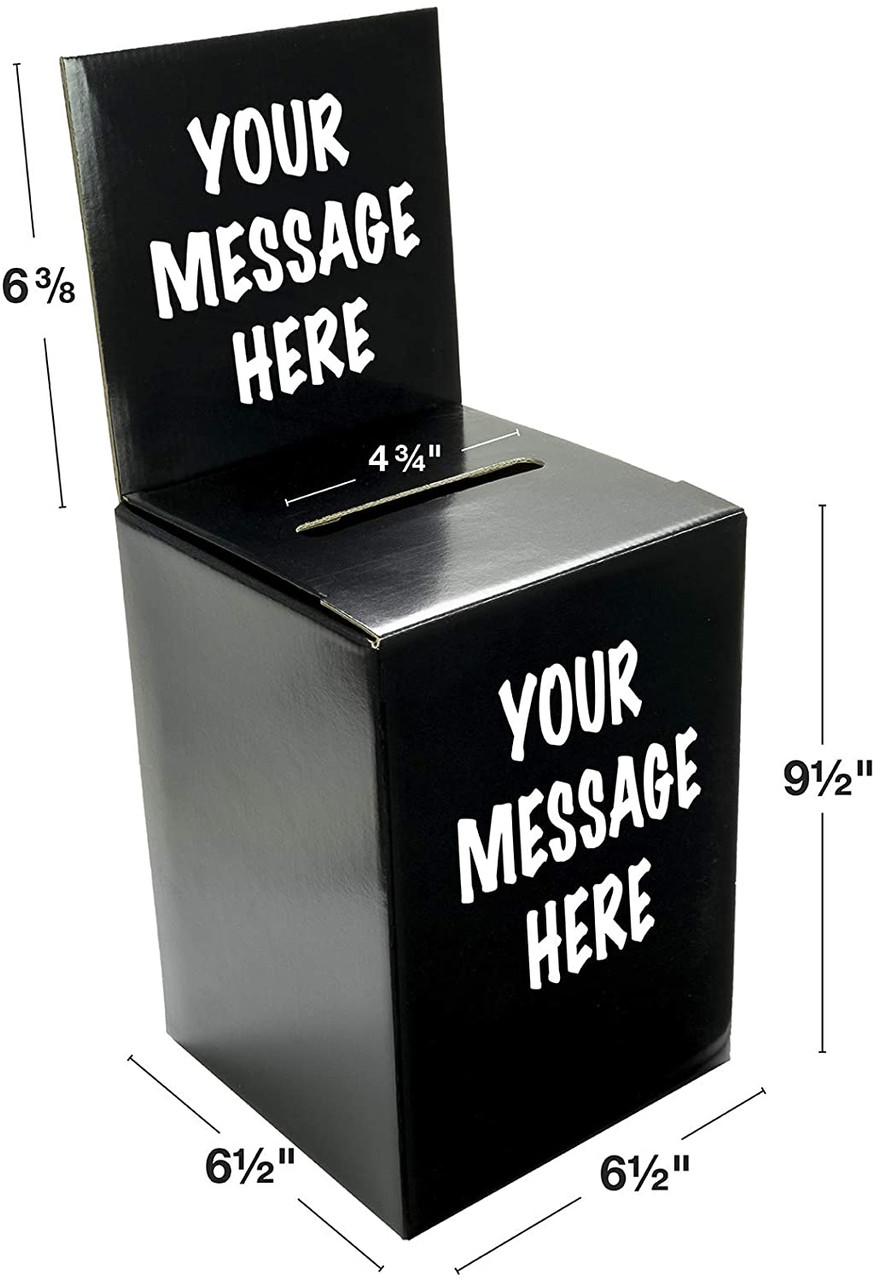 Cardboard Donation & Ballot Boxes with Entry Slips - 10-Pack