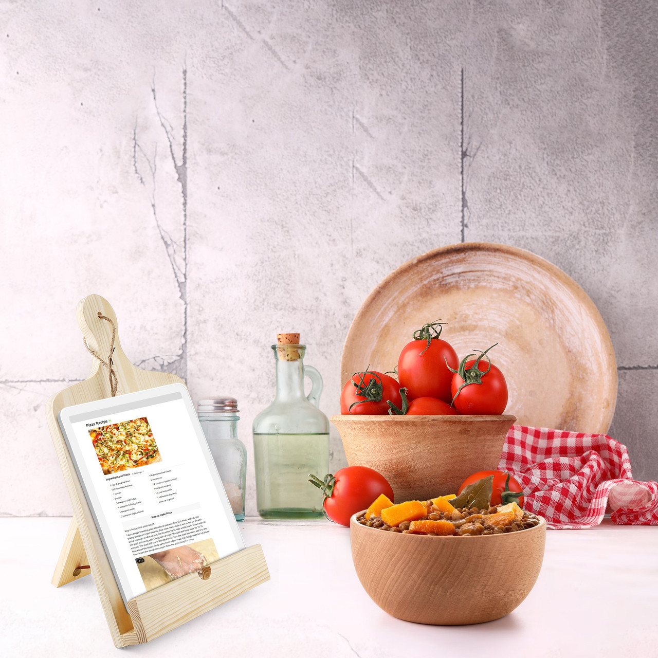 Wooden Recipe & Cookbook Holder Stand