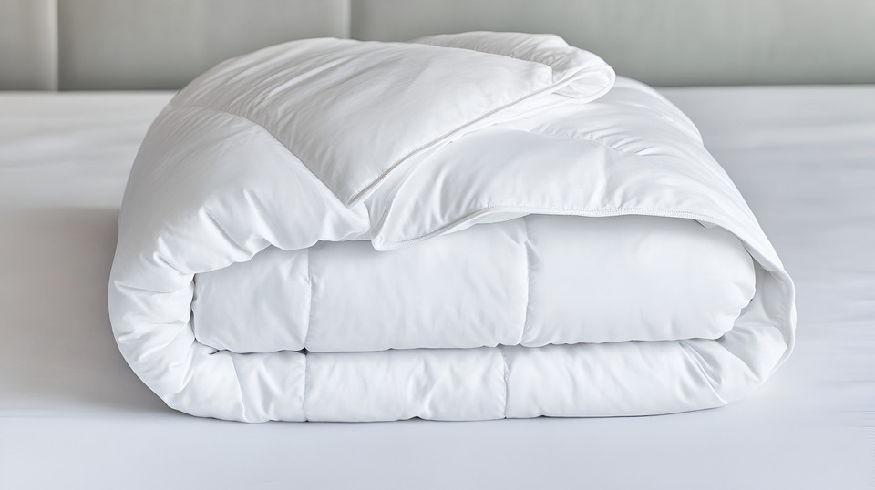two comforters on one bed