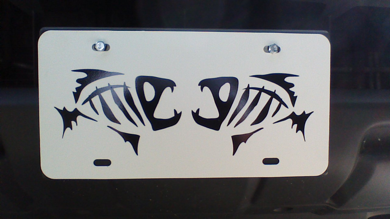 License Plate skeleton fish - Action Craft Boat Parts