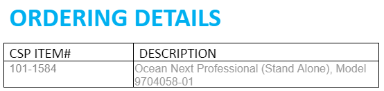 Ocean Next™ Professional Software, RTI