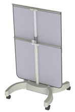 Flexible height adjustable mobile shield - double panel