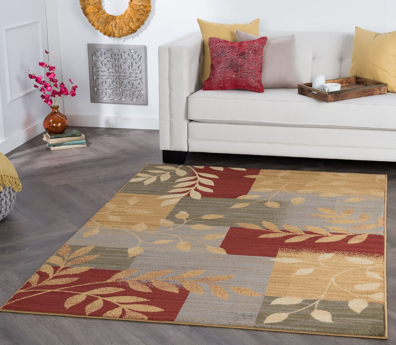 Ditton Transitional Abstract Area Rug