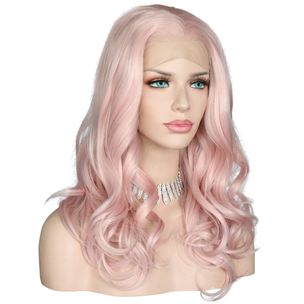 SHANNON - Lace Front Wavy Ombre Baby Pink Wig - by Queenie Wigs - The ...