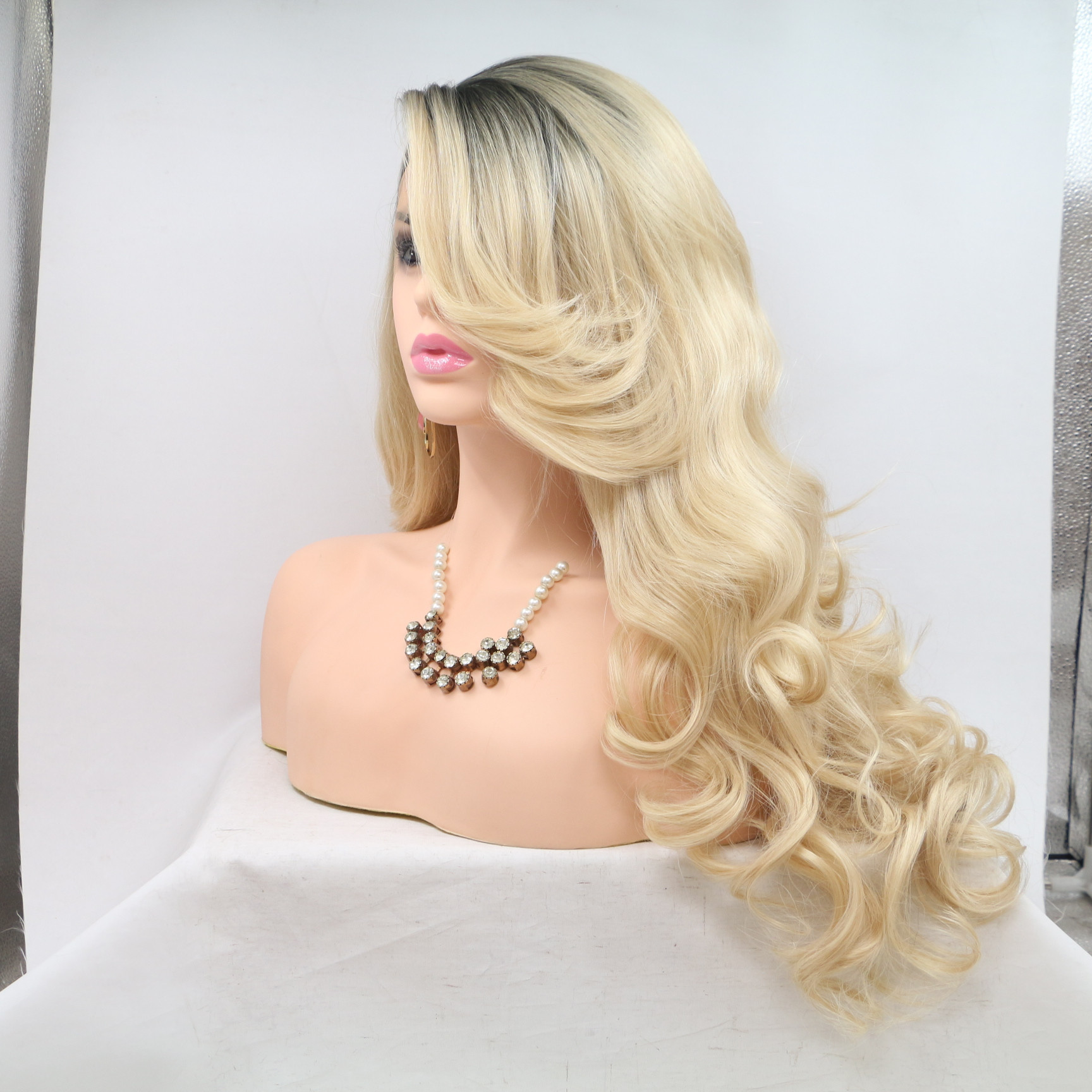 IMOGEN - Lace Front Platinum White Blonde Curls - by Queenie Wigs - The ...