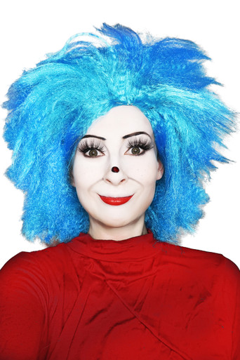 Dr Seuss Thing 1 Thing 2 Inspired Blue Teachers Book Week Costume Wig ...