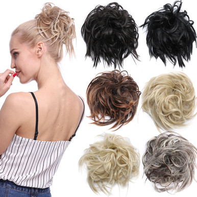 Messy Bun Hairpiece Looks like Real Hair 7 inch Tousled Bun Chignon ...