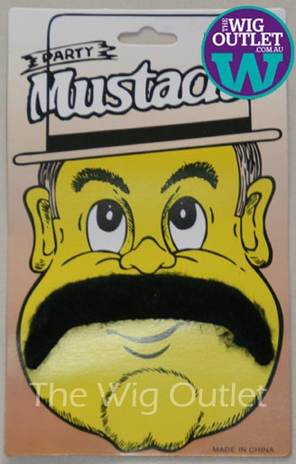 MOUSTACHE (Merv) - Black - The Wig Outlet