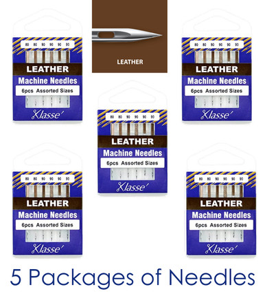 Klasse Leather Sewing Machine Needles | 5 Packages of 6pcs