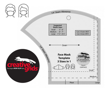 Creative Grids Non-Slip Face Mask Template 3 Sizes in 1 | CGRFACE