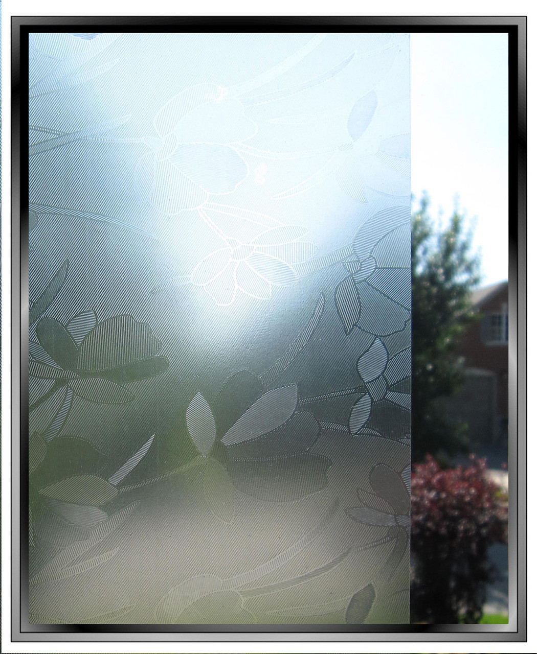 Embossed Flowers DIY Decorative Light Duty Window Film
