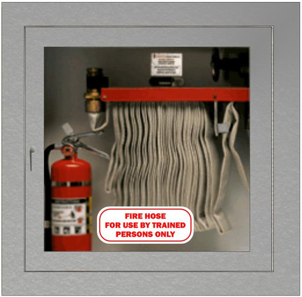 Fire Hose Cabinet Sticker Red on White - Apex Window Films