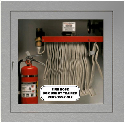 Fire Hose Cabinet Sticker Black on White - Apex Window Films