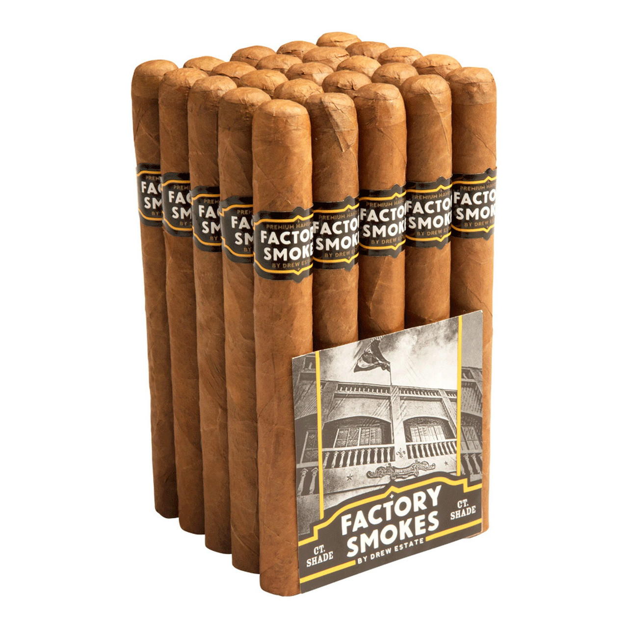 Drew Estate Factory Smokes Connecticut Shade Churchill (7x50 / Bundle ...