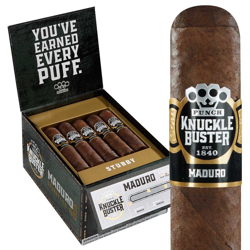 Punch Knuckle Buster Maduro Stubby (4.5x60 / Box 20)| Cigar King