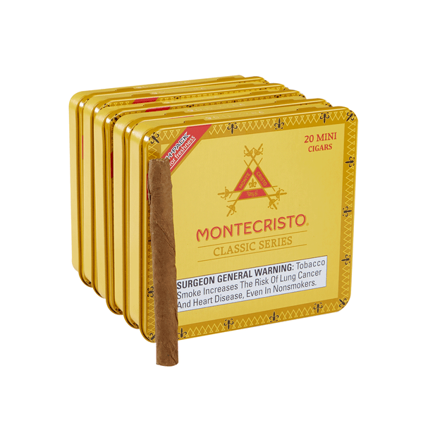 Montecristo Classic Mini Cigarillos Connecticut Unit (100 Cigars ...