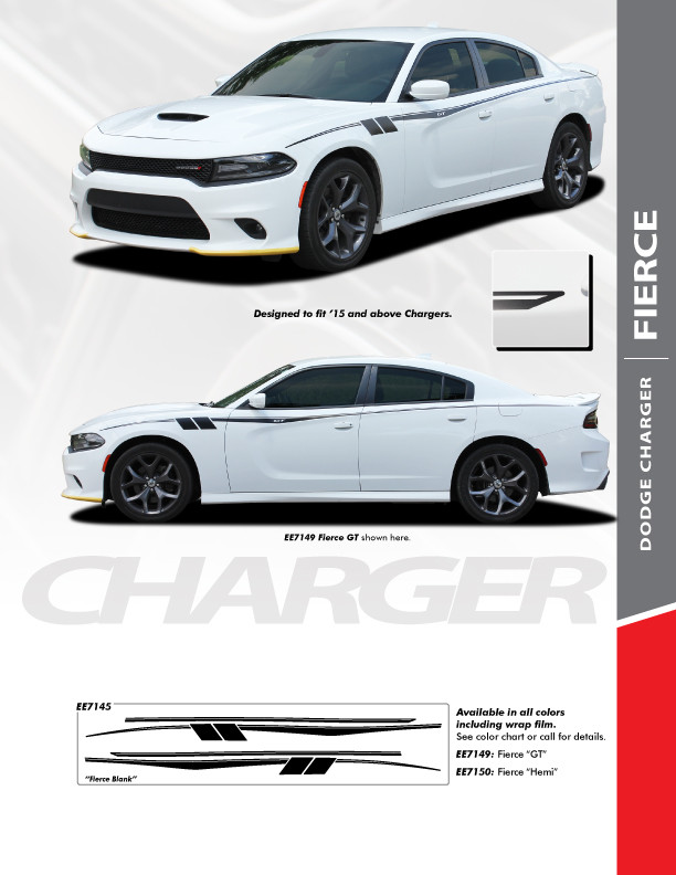 Dodge Charger Stripes, Charger Graphics & Decals-Top Quality Kits
