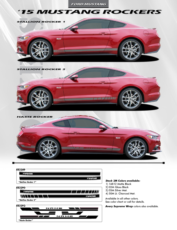 2018 Mustang Side Vinyl Graphics STALLION ROCKER 2016-2019