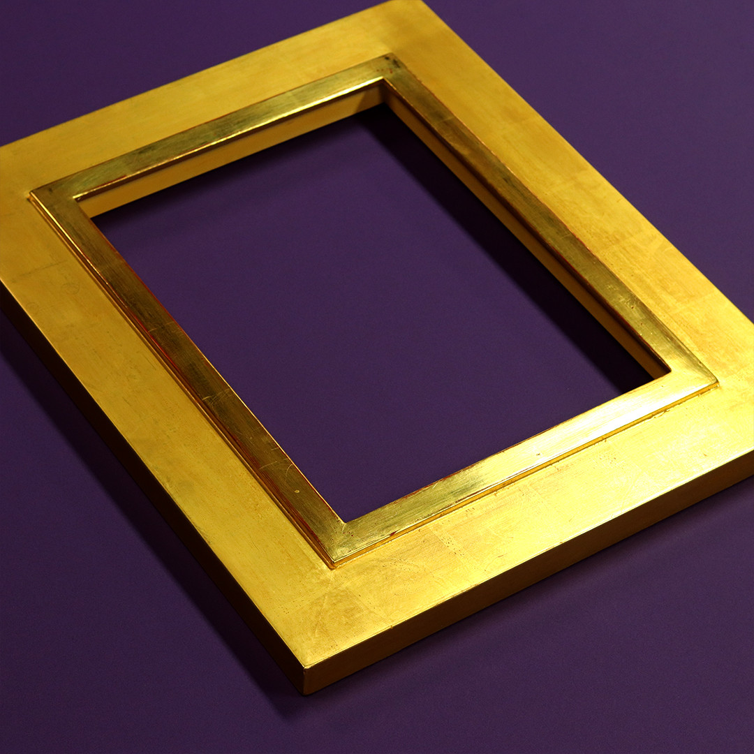 Water Gilded 22k Gold Leaf Hand Carved Closed Corner Fine Art Picture Frame