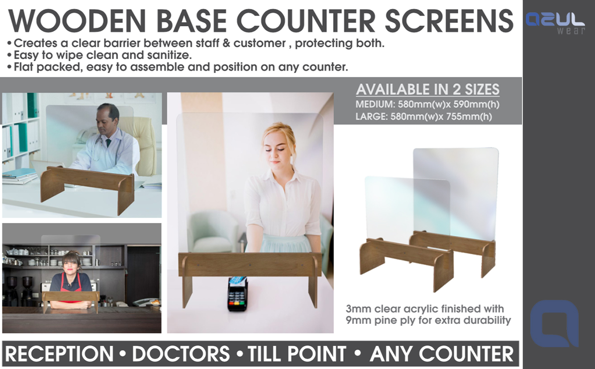 Clear Counter Screens available - Corporate Clothing, Uniforms ...