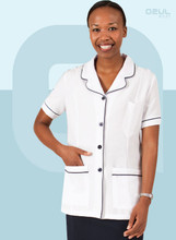 White/Navy Nursing Tunic | Stylish Nursing Uniform | Azulwear