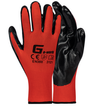Econo Nitrile Dipped - Red Cotton Gloves