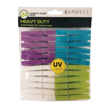Orwell Heavy Duty Plastic Spring Pegs - 24 Pack - SimplyBrandsDirect